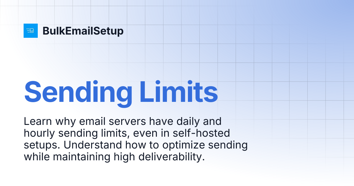 Sending Limits | BulkEmailSetup